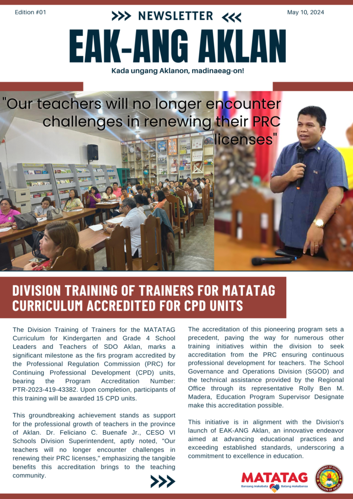 Division Training of Trainers for MATATAG Curriculum Accredited for CPD Units | DepEd SDO Aklan