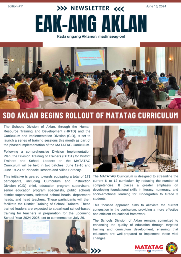 SDO Aklan Begins Rollout of MATATAG Curriculum | DepEd SDO Aklan